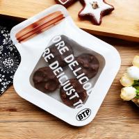 China Custom Size Logo Printed Mason Jar Shaped Resealable Zipper Pouches, Special Die Cut Irregular Shape PE Packaging Bags for Cookie, Candy, Biscuit, Bakery Snack Storage for sale