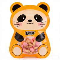 China MOQ100 Cartoon Bear Cutout Ziplock Special Shaped Bag, Front Transparent Window Food Grade Plastic Pouches for Gummy Candy, Dry Fruit, Kids Party Favor Packaging, Custom Printed Service for sale
