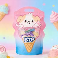 China MOQ100 Cartoon Bear Cutout Ziplock Special Shaped Bag, Front Transparent Window Food Grade Plastic Pouches for Gummy Candy, Dry Fruit, Kids Party Favor Packaging, Custom Printed Service for sale