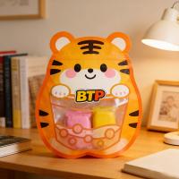 China MOQ100 Cartoon Bear Cutout Ziplock Special Shaped Bag, Front Transparent Window Food Grade Plastic Pouches for Gummy Candy, Dry Fruit, Kids Party Favor Packaging, Custom Printed Service for sale