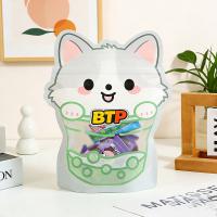 China MOQ100 Cartoon Bear Cutout Ziplock Special Shaped Bag, Front Transparent Window Food Grade Plastic Pouches for Gummy Candy, Dry Fruit, Kids Party Favor Packaging, Custom Printed Service for sale