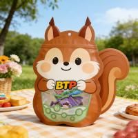 China MOQ100 Cartoon Bear Cutout Ziplock Special Shaped Bag, Front Transparent Window Food Grade Plastic Pouches for Gummy Candy, Dry Fruit, Kids Party Favor Packaging, Custom Printed Service for sale