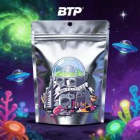 China Custom Holographic Stand Up Zipper Mylar Bag, American Burger Trend Illustration Resealable Food Pouch, MOQ 100 Small Batch Digital Printing, Hang Hole Moisture & Light Proof Snack Aluminum Foil Packa for sale