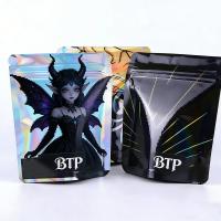 China Custom Holographic Stand Up Zipper Mylar Bag, Tropical Plant Cartoon Illustration Resealable Snack Pouch, MOQ 100 Small Batch Digital Printing, Moisture & Light Proof Food Aluminum Foil Zipper Packagi for sale