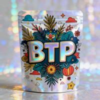 China Custom Holographic Stand Up Zipper Mylar Bag, Tropical Plant Cartoon Illustration Resealable Snack Pouch, MOQ 100 Small Batch Digital Printing, Moisture & Light Proof Food Aluminum Foil Zipper Packagi for sale