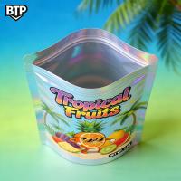 China Custom logo holographic Aluminum foil 3.5g Mylar Bag  Ziplock stand up pouch for sale