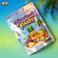 China Custom logo holographic Aluminum foil 3.5g Mylar Bag  Ziplock stand up pouch for sale