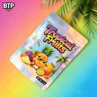 China Custom logo holographic Aluminum foil 3.5g Mylar Bag  Ziplock stand up pouch for sale