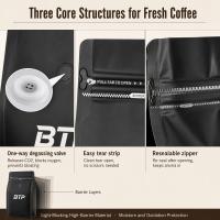China 8 Side Seal Flat Bottom Coffee Bag With One Way Degassing Valve Resealable Zipper Food Grade Custom Printing Coffee Bean Packaging Bag MOQ 100 High Barrier Light Proof Stand Up Coffee Pouch for sale