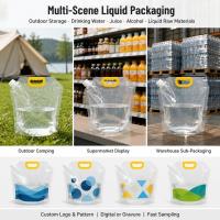 China Stand Up Spouted Water Bag With Handle 1.5L-10L Transparent Liquid Storage Pouch Leakproof Spout Pouch Custom Printing MOQ100 for sale