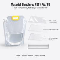 China Stand Up Spouted Water Bag With Handle 1.5L-10L Transparent Liquid Storage Pouch Leakproof Spout Pouch Custom Printing MOQ100 for sale