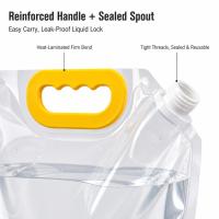 China Stand Up Spouted Water Bag With Handle 1.5L-10L Transparent Liquid Storage Pouch Leakproof Spout Pouch Custom Printing MOQ100 for sale