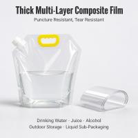 China Stand Up Spouted Water Bag With Handle 1.5L-10L Transparent Liquid Storage Pouch Leakproof Spout Pouch Custom Printing MOQ100 for sale