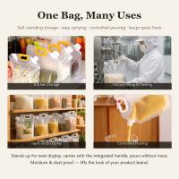 China Custom Stand Up Handle Spout Bag Transparent Rice Grain Storage Pouch Food Grade For Liquor Sauce Full Color Print MOQ100 OEM ODM for sale