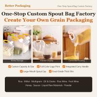 China Custom Stand Up Handle Spout Bag Transparent Rice Grain Storage Pouch Food Grade For Liquor Sauce Full Color Print MOQ100 OEM ODM for sale