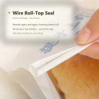 China Food Grade Kraft Paper Bread Bag With Clear Window Wire Roll Top Sealing Stand Up Bakery Packaging Small & Bulk Order Custom Printing for sale