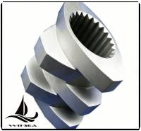 China Nitriding Steel Extruder Screw Elements Twin Screw Extruder Parts for sale
