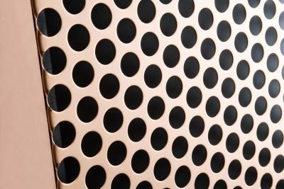 China Copper Coated Perforated Metal Mesh,Brass Punched Hole Screens,Perforation Panels for sale