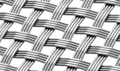 China Stainless 4-Wires Woven Architectural Mesh,Unique Decorative Metal Mesh for Curtain Wall for sale
