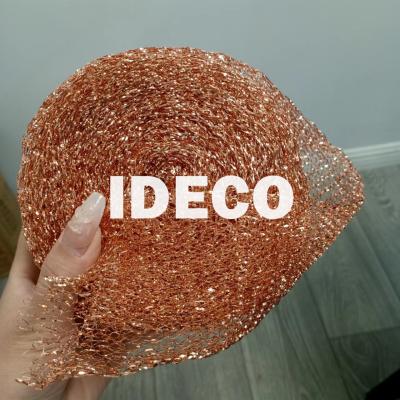 China 100% Pure Copper Knitted Wire Mesh, Soft Flat Wire Copper Knit Mesh, Copper Cleaning Mesh, Knitted Copper Wire Gauze for sale