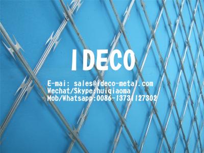 China Welded Ripper Razor Mesh, Diamond Razor Mesh, Razor Blade Fences, Straight Welded Razor Barbed Wires for sale