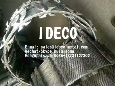 China CBT-60 Razor Wire Concertina,HARPOON Profile Razor,Fish Hook Blade Razor Ribbon for sale