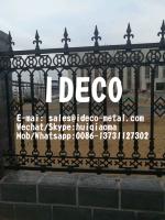 China Metal Picket Fences Garden Edging, Wrought Iron Palisade Security Fencing, Residential Forged Head Steel Railings for sale