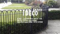 China Interlaced Bow Top Railings, Anti-Neck Trap Hoop Top Fences, Coloured Bow Top Metal Fence for Play Areas for sale