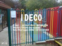 China Colorful Steel Bow Top Railing Fences, Decorative Metal Hoop Top Security Fences, Ornamental Hairpin Railings for sale
