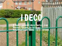 China Colorful Steel Bow Top Railing Fences, Decorative Metal Hoop Top Security Fences, Ornamental Hairpin Railings for sale