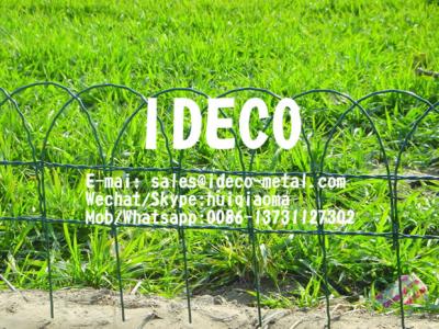 China Ornamental Garden Border Fences Lawn Edging Wire Scroll Arched, Green PVC-coated Wire Edging Fencing for sale