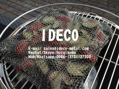 China Roast Easy Stainless Steel Chainmail Baking Cover, SS Ring Mesh Chain Mail for Oven & Barbecue for sale