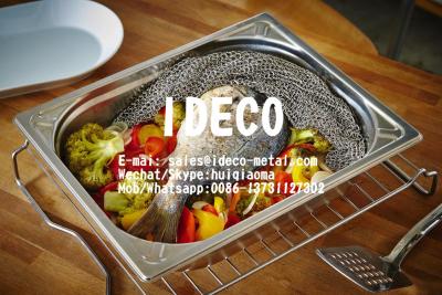 China Stainless Steel Chainmail Cover for Meat Fish Baking, SS Ring Mesh Chain Mail for Oven & BBQ for sale