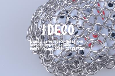 China Stainless Steel Chainmail Gaming Dice Bag, Chain Mail Jewelry Accessory Bag, Ring Mesh Cosmetic Bags for sale