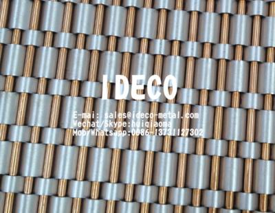 China Opaque Architectural Wire Mesh Fabric, Channel Mesh Decorative Woven Metal, Elevator Cab Interior Wall Cladding for sale
