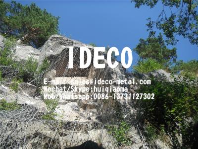 China Wire Rope Reinforced Hexagonal Mesh Rockfall Barriers, Debris Fall Resisting Drapery Mesh Nets, Steelgrids for sale