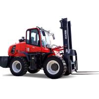 China EPA Certified Rough Terrain Straight Mast Forklift 4ton 5ton High Strength for sale
