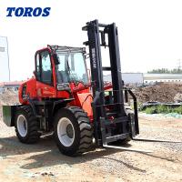 China Enclosed Diesel 4wd Rough Terrain Forklift Heavy Duty Power Source for sale