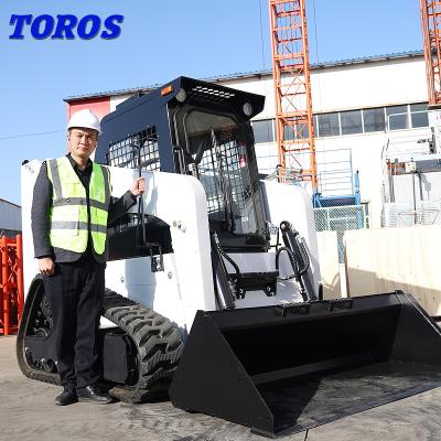 China Mini Hydraulic 1 Ton Wheeled Skid Steer Loader For Roadwork High Performance for sale