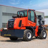 China Seated 4 Wheel Drive Forklift 7 Ton Forklift With 48 In Fork Length for sale