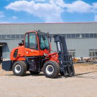 China CE Diesel 5 Ton Rough Terrain Forklift With 15 Ft Maximum Forward Reach for sale