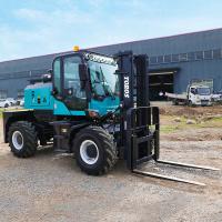 China Seated 4 Wheel Drive Forklift 7 Ton Forklift With 48 In Fork Length for sale