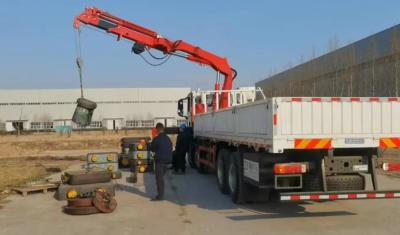China Knuckle-boomed 7 ton crane with remote controller and additional winch for fire trucks for sale