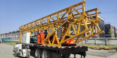 China Trailer mounted Double winches  800m drilling depth drilling rig for water well with drilling pressure gauge for sale
