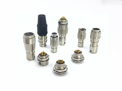 China Hirose Compatible HR25 HR10 HR7 Push Pull Circular Connectors Brass Chrome Plated Shell for sale