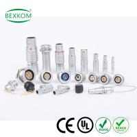 China BEXKOM B series Brass Chrome Plated Circular Connector with Gold Plated Contacts IP50 to IP68 Waterproof Push Pull Locking EMC shielding salt fog corrosion and vibration harsh environment used for sale