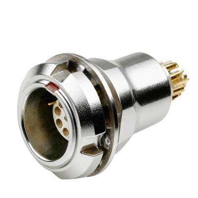 China BEXKOM ECG B Series Size 1  2-16 pins brass chrome plated shell gold plated contact PPS/PEEK insulator IP50 waterproof female receptacle for sale