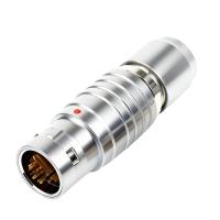 China FGG.0B.304 LEMO compatible size 0 B seires 4 pins IP50 waterproof silver metallic EMC shielded PPS insulator gold plated contacts push pull self-locking male plug for sale