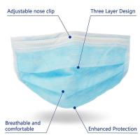 China Blue 3 Ply Disposable Mask / Air Pollution Protection Mask Low Respiratory Resistance for sale