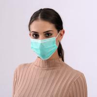 China Breathable Safe Disposable Medical Face Mask Green Color For Personal Care for sale